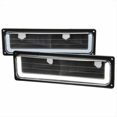1988-98 Chevrolet C10 Bumper Light With Led Bar Matte Black Housing And ...